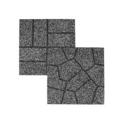 GroundSmart 16" Dual-Sided Gray and Black Blended Rubber Paver at Menards®