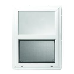 IPS 18"W x 24"H White Vinyl Single-Hung Utility Window with Nailing ...