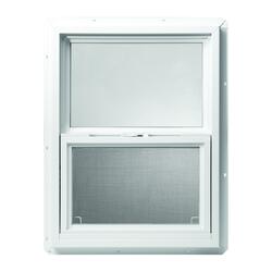 IPS 18"W x 24"H White Vinyl Single-Hung Utility Window with Nailing ...