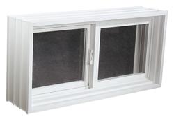 Northview Perma-Buk Pro 32"W x 16"H White Vinyl Basement Block Sliding ...