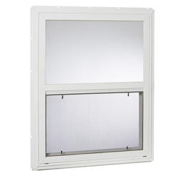 IPS 24"W x 30"H White Vinyl Single-Hung Utility Window with Nailing ...
