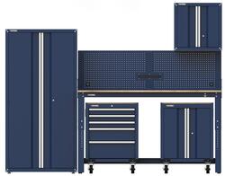 Performax® 108"W x 86"H x 24"D Blue 5-Piece Garage Storage Cabinet ...