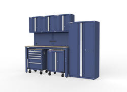 Performax® 108"W x 86"H x 24"D Blue 7-Piece Garage Storage Cabinet ...