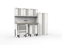 Performax® 108"W x 86"H x 24"D White 7-Piece Garage Storage Cabinet ...