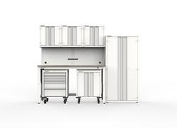 Performax® 108"W x 86"H x 24"D White 7-Piece Garage Storage Cabinet ...