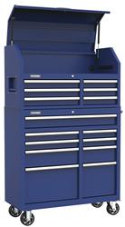 Performax® 41" x 18" Blue 15-Drawer Top Tool Chest and Rolling Cabinet ...