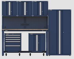 Performax® 108"W x 86"H x 24"D Blue 7-Piece Garage Storage Cabinet ...