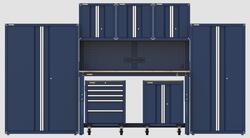 Performax® 156"W x 86"H x 24"D Blue 8-Piece Garage Storage Cabinet ...