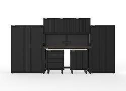 Performax® 156"W x 86"H x 24"D Black 8-Piece Garage Storage Cabinet ...