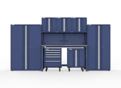 Performax® 156"W x 86"H x 24"D Blue 8-Piece Garage Storage Cabinet ...
