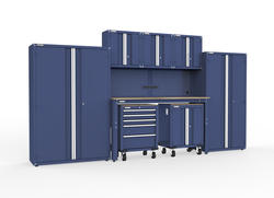 Performax® 156"W x 86"H x 24"D Blue 8-Piece Garage Storage Cabinet ...