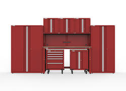 Performax® 156"W x 86"H x 24"D Red 8-Piece Garage Storage Cabinet ...