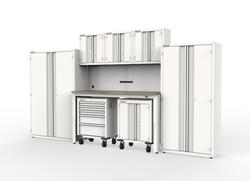 Performax® 156"W x 86"H x 24"D White 8-Piece Garage Storage Cabinet ...