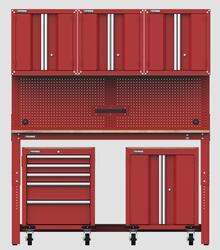 Performax® 72"W x 86"H x 24"D Red 6-Piece Garage Storage Cabinet System ...