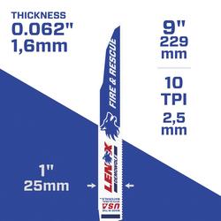 LENOX® DEMOWOLF™ 9" 10-TPI Fire & Rescue Reciprocating Saw Blade - 5 ...