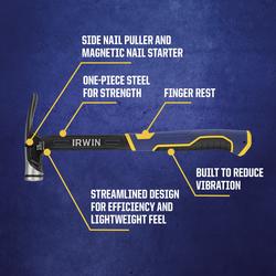 IRWIN® Max Strike™ 15 oz. Solid Steel Framing Hammer with Nail Start at Menards®