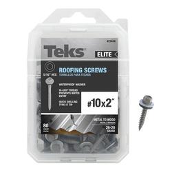 Teks® Elite #10 x 2" Sharp Point Self-Drilling Roofing Screw - 80 Count ...