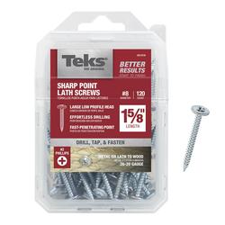 Teks® #8 x 1-5/8" Zinc Phillips Drive Oval Washer Head Sharp Point Lath ...