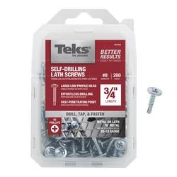Teks® #8 x 3/4" Zinc Phillips Drive Truss Head Self-Drilling Lath Screw ...