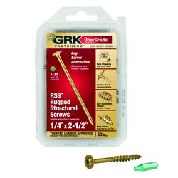 GRK® RSS™ 1/4" x 2-1/2" Star Drive Climatek™ Washer Head Structural Lag ...