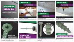 Backer-On® Rock-On® #9 x 1-1/4" Star Drive Serrated Head Cement Board ...