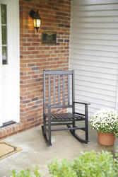 Backyard Creations® Black Wood Rocking Patio Chair at Menards®