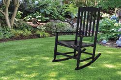 Backyard Creations® Black Wood Rocking Patio Chair at Menards®