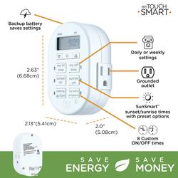myTouchSmart™ Indoor Plug-In SunSmart Digital Timer at Menards®