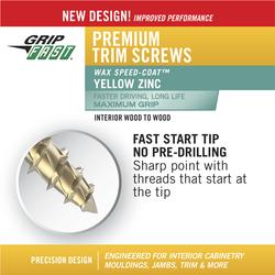 Grip Fast® Premium #9 x 5" Star Drive Trim Head Wood Screw - 1 lb. Box ...