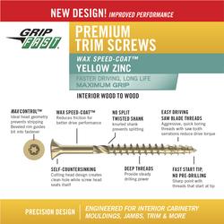 Grip Fast® Premium #9 x 5" Star Drive Trim Head Wood Screw - 1 lb. Box ...