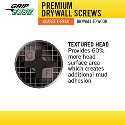 Grip Fast® Premium #6 x 1-5/8" Phillips Drive Bugle Head Coarse Thread ...