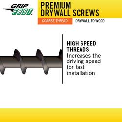 Grip Fast® Premium #6 x 1-5/8" Phillips Drive Bugle Head Coarse Thread ...