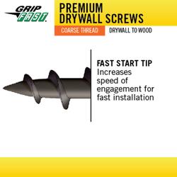 Grip Fast® Premium #6 x 1-1/4" Phillips Drive Bugle Head Coarse Thread ...