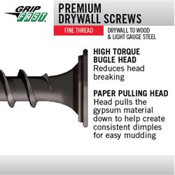 Grip Fast® Premium #6 x 1" Phillips Drive Bugle Head Fine Thread ...