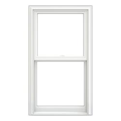 JELD-WEN® Best Series 30-1/4"W x 54"H White Vinyl Double-Hung ...
