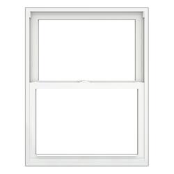 JELD-WEN® Best Series 30-1/4"W x 62"H White Vinyl Double-Hung ...