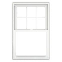 JELD-WEN® Best Series 26"W x 36-1/2"H White Vinyl Double-Hung Window ...