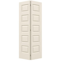 Mastercraft® 30"W x 80"H Primed 5-Panel Bi-Fold Closet Door at Menards®