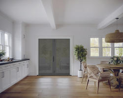 JELD-WEN® F4500 72" x 80" 2-Panel Folds Out Left Primed Fiberglass ...