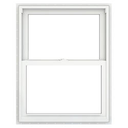 JELD-WEN® Good Series 34"W x 54-1/2"H White Vinyl Double-Hung Window ...