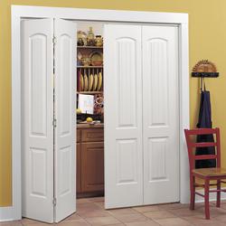 Mastercraft® 24"W x 80"H Primed 2-Panel Arched Plank Bi-Fold Closet ...