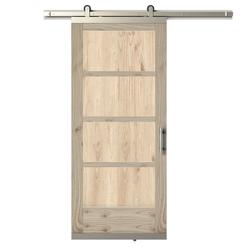 JELD-WEN MODA PMP1044N 30"W x 80"H Unfinished Wood Narrow Rail 4-Panel ...