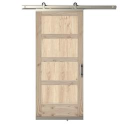 JELD-WEN MODA PMP1044 32"W x 80"H Unfinished Wood 4-Panel Interior Barn ...