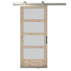JELD-WEN MODA PMT1044 32"W x 80"H Unfinished Wood Frosted Translucent ...