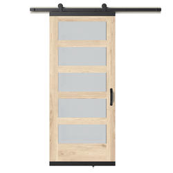 JELD-WEN MODA PMT1055 30"W x 80"H Unfinished Wood Frosted Translucent ...