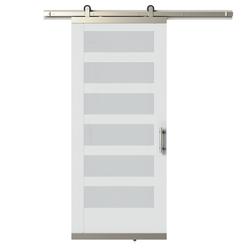 JELD-WEN MODA PMT1066 30"W x 80"H Primed Wood Frosted Translucent Glass ...