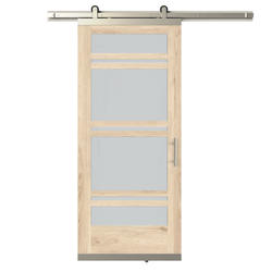 JELD-WEN MODA PMT1071 36"W x 80"H Unfinished Wood Frosted Translucent ...