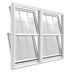 JELD-WEN® Premium Series 72"W x 60"H Vinyl Twin Double-Hung Window with ...