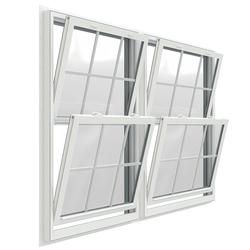 JELD-WEN® Premium Series 72"W x 60"H Vinyl Twin Double-Hung Window with ...