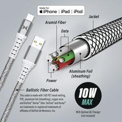 Xtreme™ Tough 4' Lightning® to USB-A Ballistic Fiber Charging Cable at ...